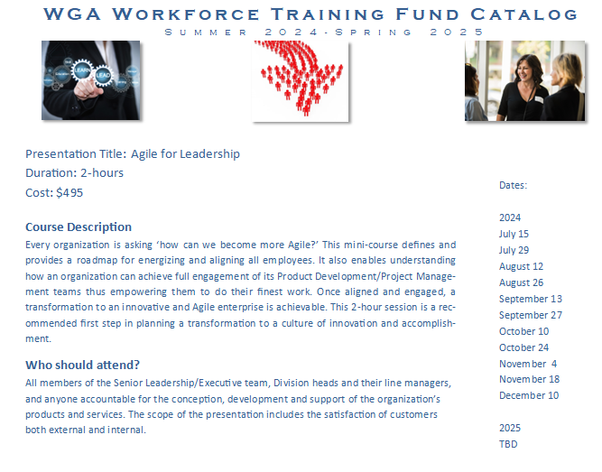 WGA Workforce Training Fund – William George Associates